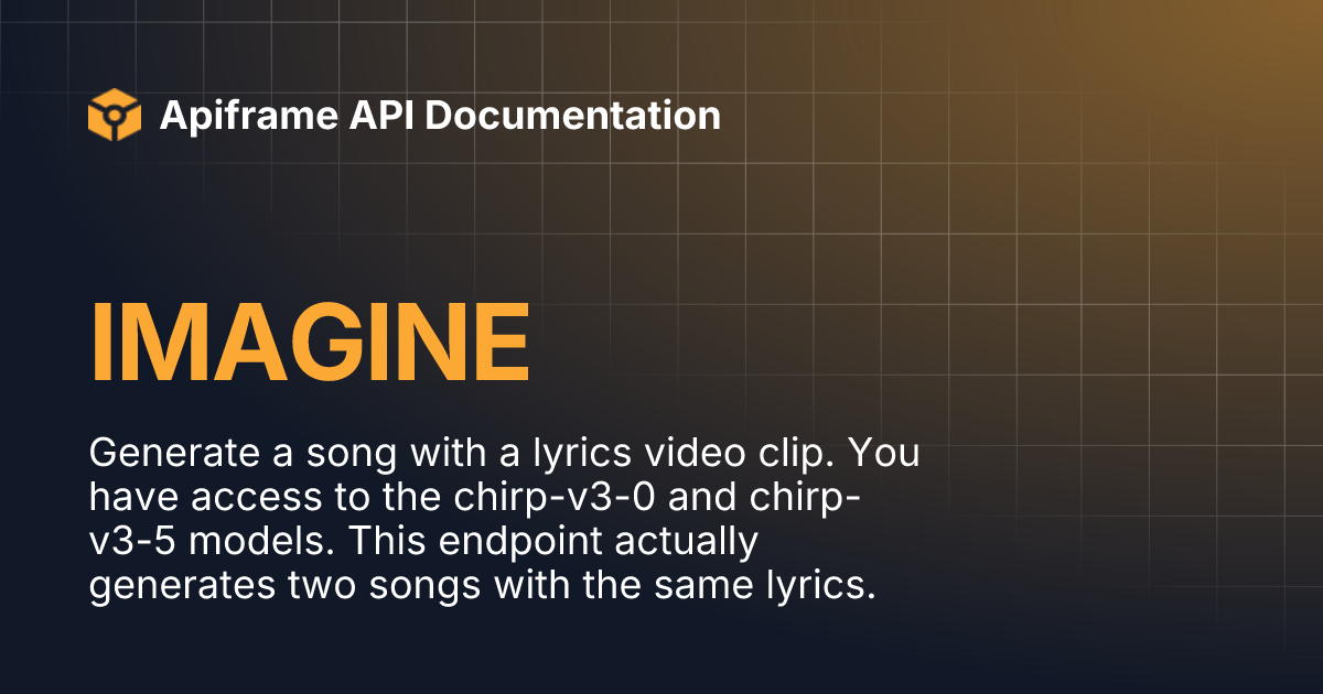 IMAGINE | Apiframe API Documentation