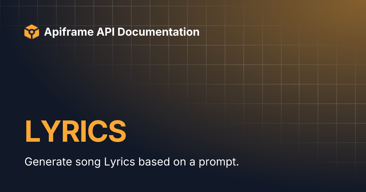 LYRICS | Apiframe API Documentation