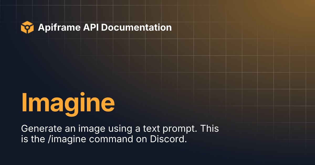 Imagine | Apiframe API Documentation
